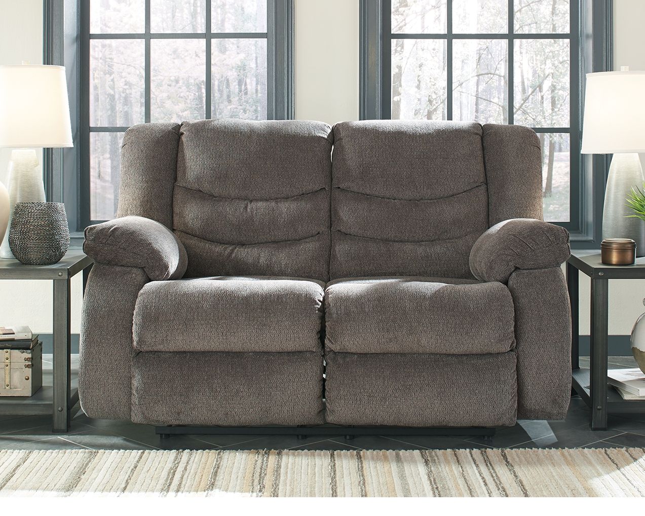 Tulen Dark Gray Reclining Loveseat